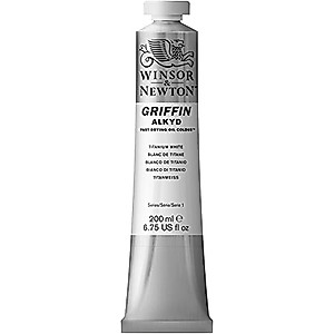 Winsor & Newton Griffin Alkyd Fast Drying Oil Paint, 200ml (6.75-oz) tube, Titanium White