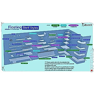 8" Long Clear Floating Shelf (14" deep)