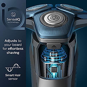 Philips Norelco Shaver 7100, Rechargeable Wet & Dry Electric Shaver with SenseIQ Technology and Pop-up Trimmer S7788/82