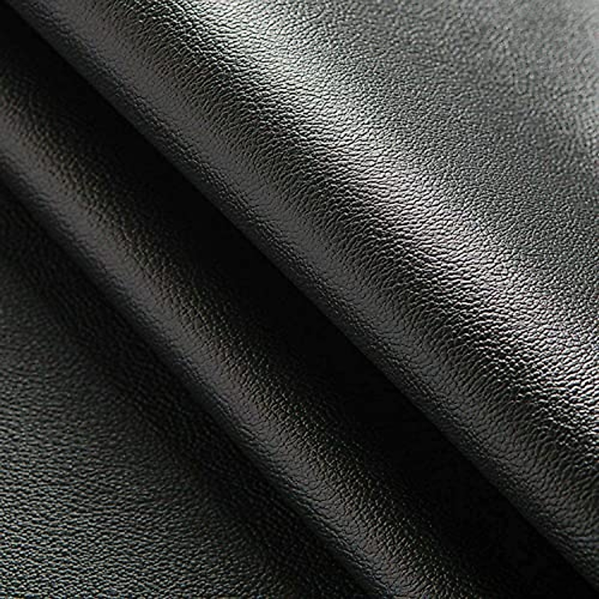 ViSTA Vinyl Black Weatherproof Faux Leather Finish Marine Vinyl Fabric 54" Wide (1 Yard)