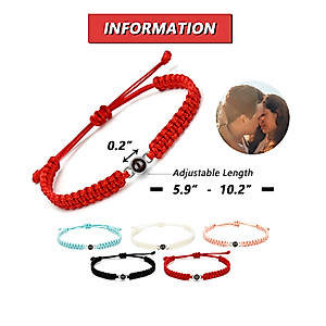 ChiCoko Personalized Bracelet, Projection Bracelet with Picture Inside, Customized Stone Bracelet for Mothers Day Birthday Anniversary Memorial Gifts (X4-2Pack-Black)