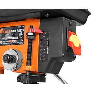 WEN 4206T 2.3-Amp 8-Inch 5-Speed Cast Iron Benchtop Drill Press,Black,Orange