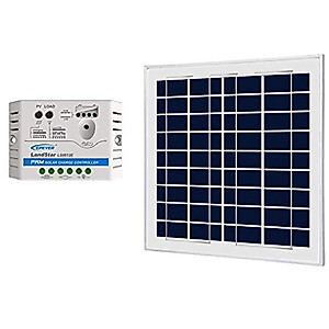 ACOPOWER 15W 12V Charger Kit, 15 Watts Polycrystalline Solar Panel with 5A PWM Charge Controller