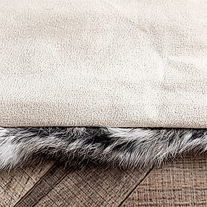 Natural Real Rabbit Fur Throw Blanket Pelt Luxury Fluffy Soft Cozy Plush,Thick Warm Blanket for Couch, Sofa and Bed,55.1 in x62.9in(Gray)