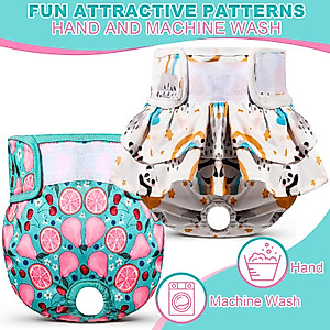 XPCARE Washable Female Dog Diapers, 2 Packs Reusable Doggie Diapers Absorbent Dog Diapers Female Leak-Proof Puppy Diapers Female Dogs for Heat Incontinence and Puppy Training (Large)