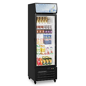 GarveeTech Commercial Display Refrigerator with Single Glass Door, 11.5 Cu.Ft Merchandiser Beverage Refrigerators Fridge, Upright Beverage Cooler, Soft Led Light, Adjustable Shelves