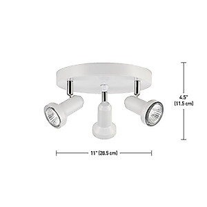 Melo 3-Light Track Lighting Canopy, Glossy White Finish, Bulbs Included,59323