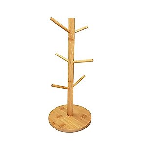 12 inch Wood Scrunchie Holder Organizer Stand Coffee Mug Holder Jewelry Display Stand Hair Ties Hair Band Holder Coffee Cup Holder Tree Rack Stand