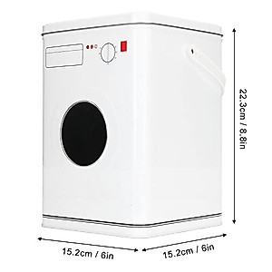 YYQTGG Laundry Powder Container, Laundry Container Washing Machine Shape Simple Tinplate Material Large Capacity for Countertop(#1)