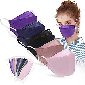 POQCCT KN95 Face Masks 50 Pack Tie Dye Breathable Safety Respirator 4 Layers Multicolor Cup Dust Disposable KN95 Mask Protection For Adult