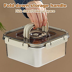 LANGMINGDE Stainless Steel Food Container with Lid, Meal Prep Container Lunch Box with Handle Date Tracker for Travel, Party, Leftovers, Dishwasher Safe Oven/Freezer Safe Except Lid, 44oz/1300ml