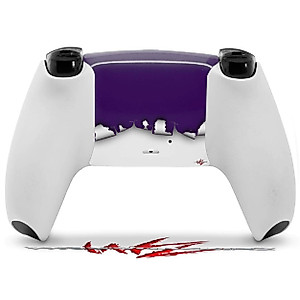 WraptorSkinz Skin Wrap compatible with Sony PS5 DualSense Controller Ripped Colors Purple White (CONTROLLER NOT INCLUDED)