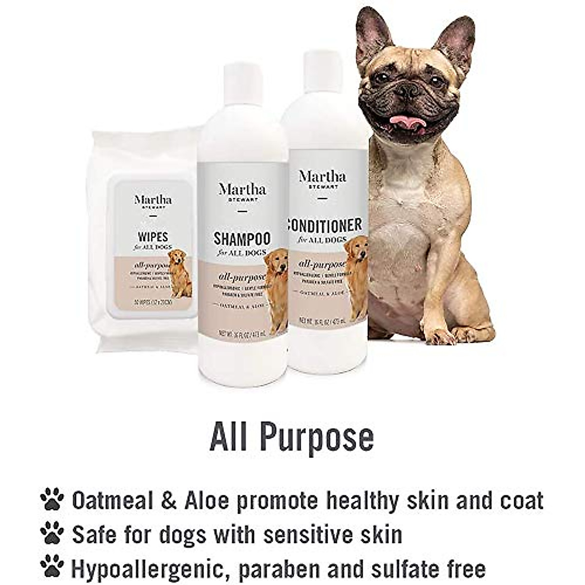 Martha Stewart for Pets All-Purpose Conditioner for Dogs with Oatmeal and Aloe | Oatmeal Dog Conditioner is Naturally Moisturizing, Soothing, and Nourishing for All Dogs | 16 Ounces