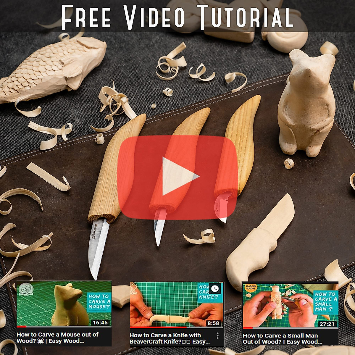 BeaverCraft S15 Whittling Kit Wood Carving Kit for Beginners - Wood Carving Tools Set - Whittling Knife Set Whittling Tools Wood Carving Wood for Beginners, Wood Whittling Kit for Beginners