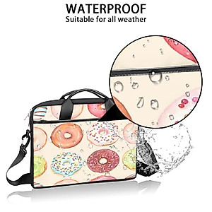 Donuts Laptop Computer Bag Waterproof Shoulder Messenger Bag 13-15 inch Durable Laptop Tote Bag with Shoulder Strap Handle Lightweight Crossbody Briefcase