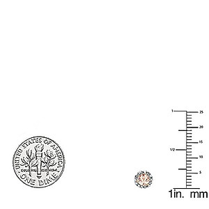 Dazzlingrock Collection 10K 4 MM Each Round Morganite & White Diamond Ladies Halo Stud Earrings, Rose Gold