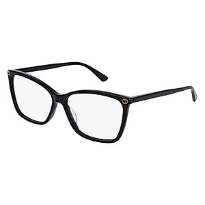 Gucci Women's Gg0025o 56Mm Optical Glasses, Black, 56-14-140