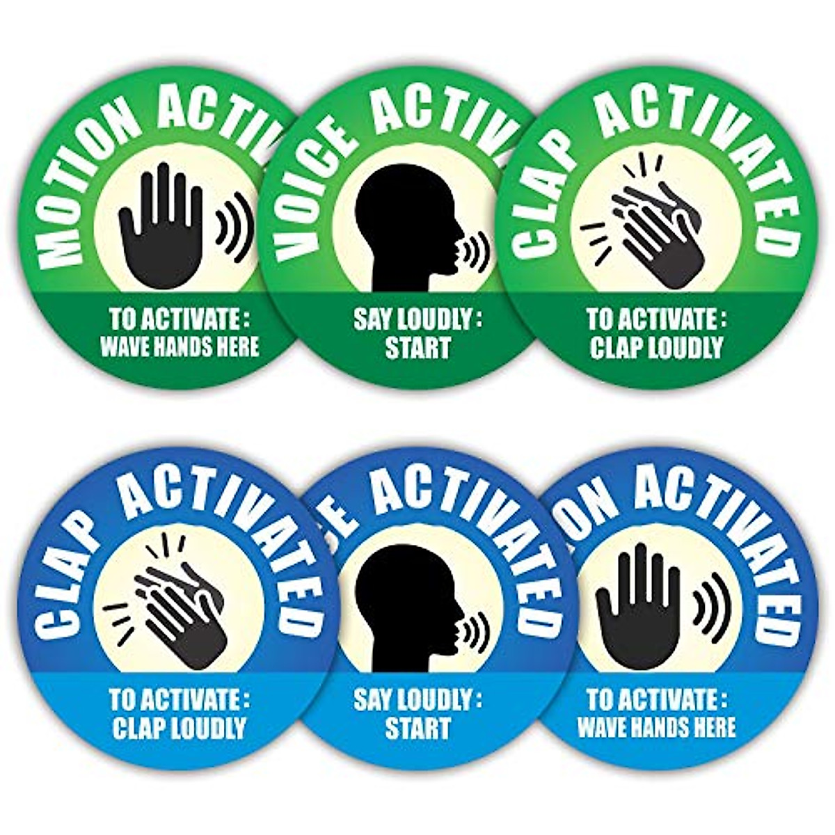 Prank Stickers - (Pack of 120) 2" Large Round Fake Voice Motion Clap Activated Funny Gag Gifts for Adults Kids Labels Sign for Doors Vending Machines