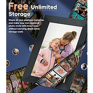 Cozyla Digital Picture Frame WiFi Free Unlimited Storage AI-Powered Send Pictures & Video via Google Photos Email Web Browser App Digital Photo Frame Electronic Picture Frame Slideshow 10.1 Inch Black