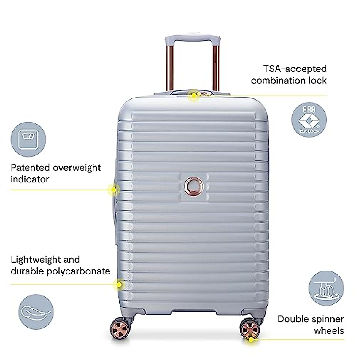 DELSEY PARIS Cruise 3.0 Hardside Expandable Luggage with Spinner Wheels, Graphite, 3 Piece Set (21/24/28)