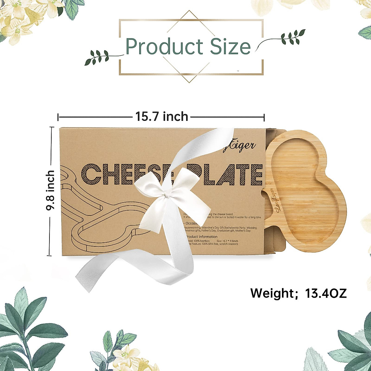 Housewarming,Wedding,Birthday gift for Lady,Valentine's Day,Christmas, Graduation gift,Appetizer Plates,charcuterire board, cheese board,Funny Cutlery Kitchen Wine Meat Cheese Platter (Right)