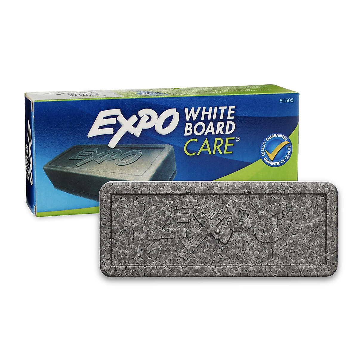 Expo 81505 Block Eraser Dry Erase Whiteboard Board Eraser, Soft Pile, 5 1/8 W x 1 1/4 H - Pack of 1, Black