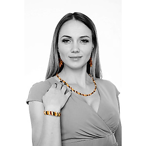 AMBERAGE Natural Baltic Amber Necklace for Adults (55CM 21.65INCH)