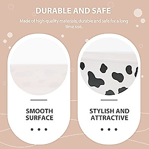 Yardwe Desktop Makeup Organizer Bin Cow Pattern Goodie Containers Phone Storage Case Box Items Bin Sundries Tray for Book Cosmetics Food Home Office
