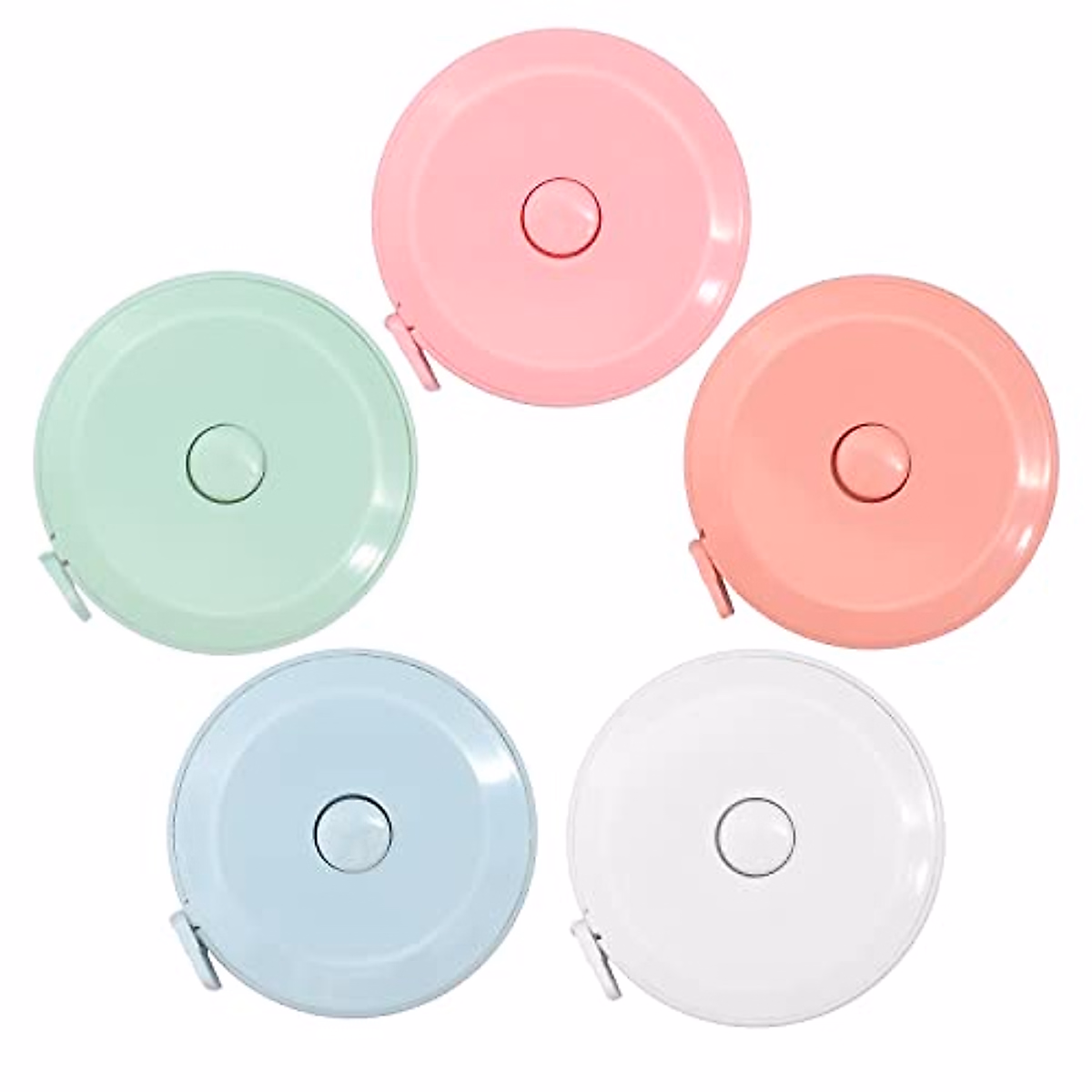 Tape Measure, 5 Pack Measuring Tape for Body Measurements Weight Loss, Retractable Sewing Fabric Cloth Tailor Waist Soft Small Pink Tape Measure Body Measuring Tape, 150cm/60inch