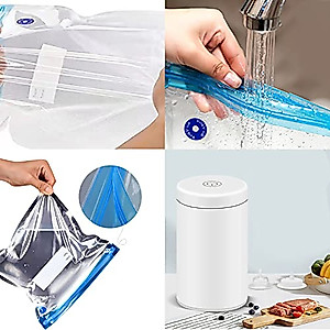 Zosylala Vacuum Sealer, Food Saver Vacuum Sealer Machine, Handheld Vacuum Sealer, Multi-Function Air Pump with Pump Head Sets, 5 Reusable Vacuum Seal Bags