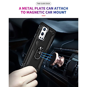 ADDIT for OnePlus 9 Pro Case OnePlus 9 Pro 5G Case,Military-Grade Protective OnePlus 9 Pro Cases Cover with Ring Car Mount Kickstand for OnePlus 9 Pro 5G(6.7 Inch) - Black