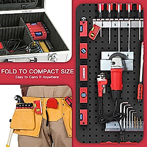 Multi-Function Foldable Level Measuring Tool 28 Inch Folding Level Magnetic Woodworking Tools 4 Level Bubbles Accurate Multi-Angle Measurement Level Tool with Pocket Level, Storage Bag
