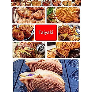 3 Pcs Gas Taiyaki Making Machine,Commercial Waffle Taiyaki Maker Machine,LPG gas Nonstick Waffle Maker,Fish Shaped Waffle Machine for Bakery,Restaurant,Home,etc.