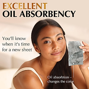 Natural Oil Blotting Sheets for Face with Bamboo Charcoal - 25% Larger - 3pk/300 Makeup Friendly Blotting Papers for Face - Easy Dispensing Oil Absorbing Sheets for Face