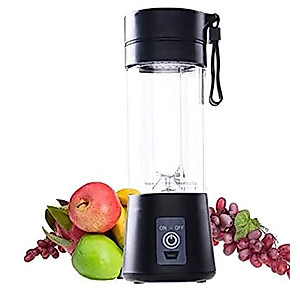 USB Portable Blender Juicer Cup, 3CPRECIOUS Fruit Juice mixer, Mini Portable Rechargeable Battery/Juicing Blender Mixer, 380ml (Black)