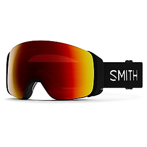 SMITH 4D MAG Goggles with ChromaPop Lens – Performance Snowsports Goggles with Easy Lens Change Technology for Skiing & Snowboarding – for Men & Women – Black + Sun Red Mirror Lens