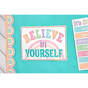 Teacher Created Resources Pastel Pop Rainbows Die-Cut Border Trim, 35 Feet