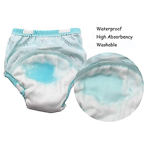 BIS New Baby Training Pants 6 Layers, Cotton Potty Training Pants, Training Underwear for Baby Boys and Girls Over 15 Months Old, Diapers Training Pants Toddler, Assorted Printed Cute Designs, Blue