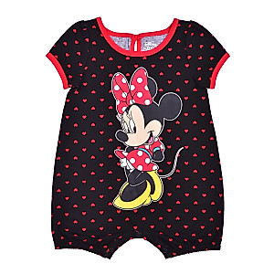 Disney Baby Minnie 3 Pack Rompers,Red/Black/White, 12 Months