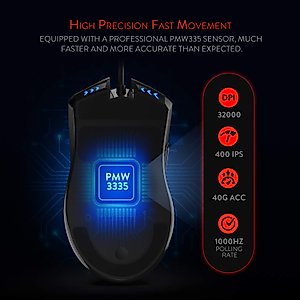Redragon K585-BA One-Handed RGB Gaming Keyboard and M721-Pro RGB Mouse Combo, 32,000DPI, 10 Programmable Buttons, RGB LED Backlit Keyboard Mouse Set for PC, Laptop, Computer, Blue Switch