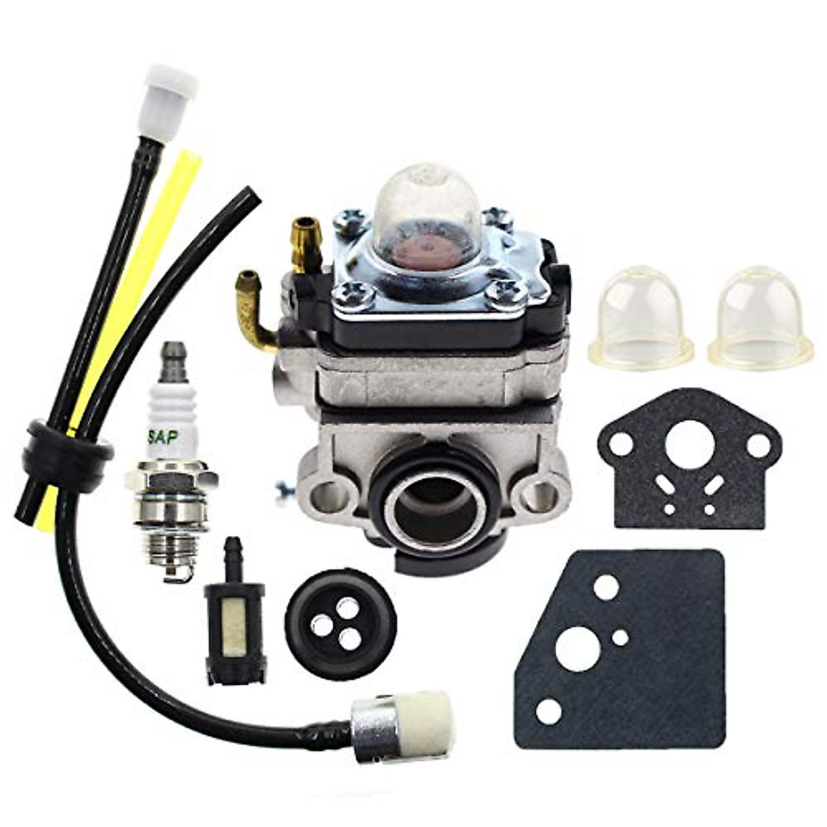 AUTOKAY Carburetor Carb Fits for Homelite Ryobi RY34426 RY34007 C430 X430 30cc String Trimmer with Spark Plug