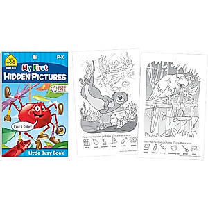 School Zone - My First Activities On-the-Go! 6-Pack Workbook Set - Ages 4+, Preschool to 2nd Grade, Dot-to-Dot, Hidden Pictures, Mazes, Coloring, and More (School Zone Little Busy Book™ Series)