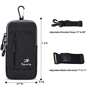 Sport Running Armband Cell Phone Holder Crossbody Purse Belt Pouch Arm Bag for Samsung Galaxy S21 FE S23 S22 Ultra S20 Plus/Google Pixel 6a 7 6 5 4 XL/iPhone 13 14 Pro Max BLU View 2 TCL 10L (Blue)