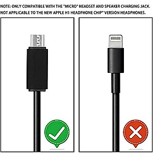Replacement Micro USB Charging Charger Power Supply Cable Compatible with for Beats by Dr Dre Studio Solo Powerbeats 3 2.0 Wireless Headphone and Pill Speakers (USB-B)