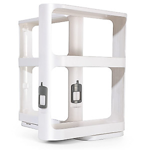 Multi functional Pull-and-Rotate spice Organizer for drawer, Countertop, Garage Storage rack Spice Rack for Cabinet, Makeup Organizer for Jars, Bottles, Medicine (White)