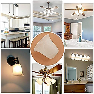 Anmytek 3 Pack Bell Shaped Alabaster Glass Lamp Shade, Lighting Fixture Accessory Lampshade Glass Replacement with 1-5/8-inch Opening Fitter, A00043