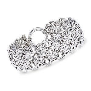 Ross-Simons Sterling Silver Multi-Circle Link Bracelet. 7 inches