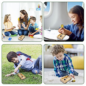 Mikabili Montessori Wooden Screw Driver Board for Kids, Basic Skills Sensory Educational Learning Toy for 3 4 5 Year Old Kids and Toddlers, Preschool, Classroom… (Bus)