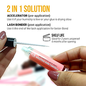 Forabeli Lash Bonder for Eyelash Extensions - Max Solution Fast Cure, Boosts Retention, Reduces Sensitivity, Pro-Grade Bonding Accelerator