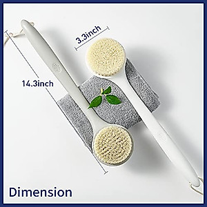 Back Brush Long Handle for Shower, Never Mold Shower Back Brush Back Scrubber for Shower,Back Brush for Shower for for Men & Women(White)
